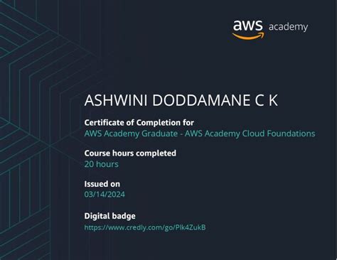 Ashwini Doddamane C K On Linkedin Awsacademy