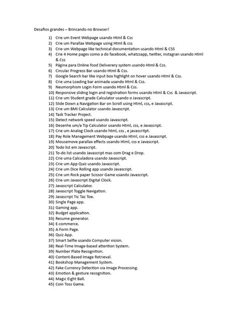 Desafios Grandes Em Javascript064050 Pdf Websites Java Script