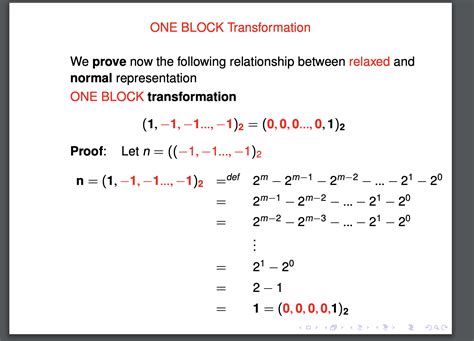 discrete mathematics two blocks binary transformation in generalized