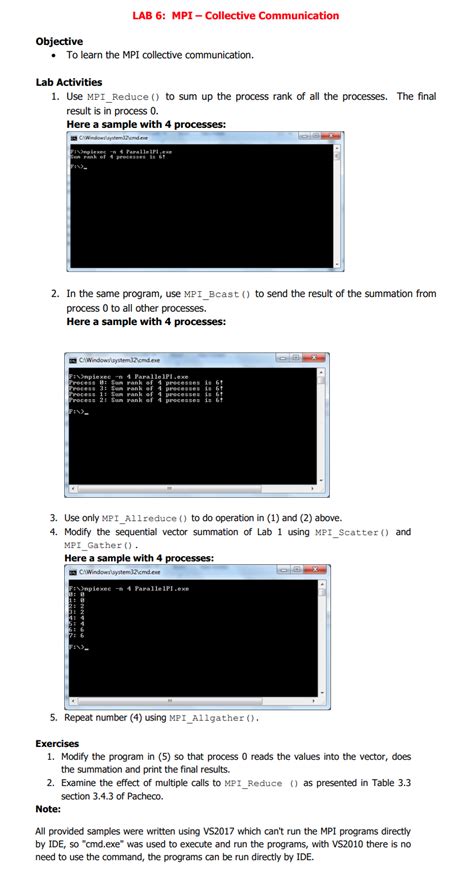 Lab 6 Mpi Collective Communication Objective To
