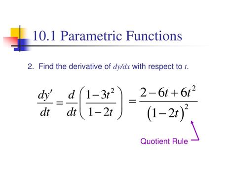 PPT 10 1 Parametric Functions PowerPoint Presentation Free Download ID 483605