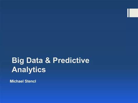 ppt big data and predictive analytics powerpoint presentation free