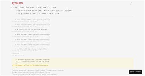 Circular Json Reproduction Codesandbox