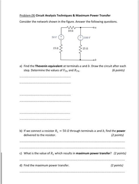 solved problem 9 circuit analysis techniques and maximum