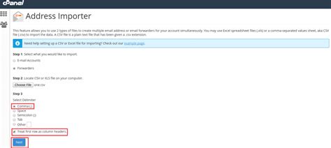Importing Email Forwarders Using A Csv Or Excel File In Cpanel