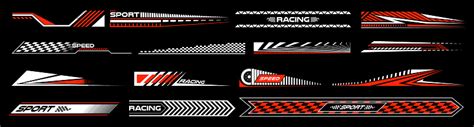 스포츠카 데칼 스트라이프 자동차 튜닝 스티커 스피드 레이싱 줄무늬 운송을위한 빨간색 표시 검은색 배경에 격리 스포츠 레이스에 대한 스톡 벡터 아트 및 기타 이미지 Istock