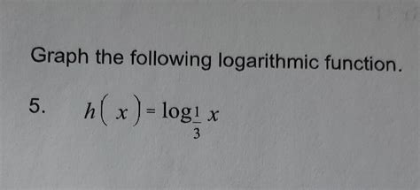 Solved Graph The Following Logarithmic Function 5 Chegg Com