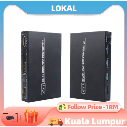 AIMOS AM KVM CL In HDMI USB KVM Switch Support HD K K Hosts Share Monitor Keyboard