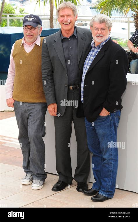 Steven Spielberg Harrison Ford And George Lucas The 2008 Cannes Film