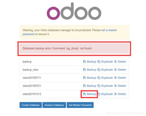 Odoo 10 数据库备份及恢复总结odoo No Owner Csdn博客
