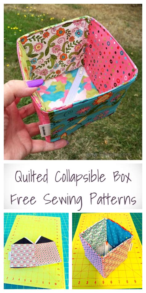Diy Patchwork Collapsible Box Free Sewing Patterns Artofit