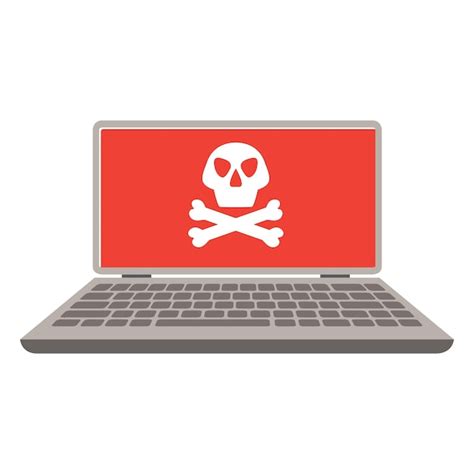 Premium Vector Cyber Attack Skull Ransomware Threat Signhacking A Laptop Computer Virus Hacker