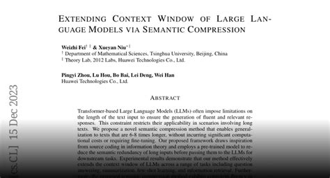 paper page extending context window of large language models via semantic compression