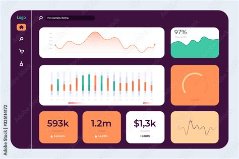 Dashboard UI Design Concept Admin Panel Panel Hud Diagram Data Screen With Ui Panel Graphs