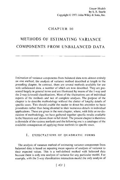 pdf linear models searle linear methods of estimating variance