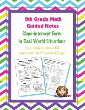 Math Guided Interactive Math Notebook Pages Slope Intercept Form