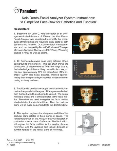 Kois Dento Facial Analyzer System Instructions Star Dental