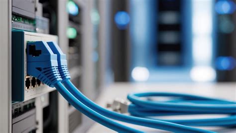 Modern Network Setup Showcasing Routers And Ethernet Connections Premium Ai Generated Image