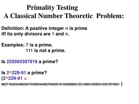 Ppt Primality Test Powerpoint Presentation Free Download Id506981