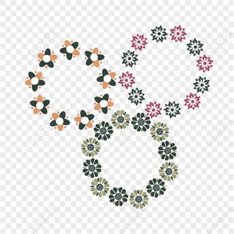 색상 손으로 그린 꽃 꽃 테두리 Svg색깔의 꽃일주 Png 일러스트 무료 다운로드 Lovepik