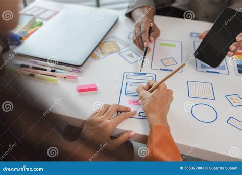 Process Of Creating An Interface For A Mobile App User Interface And Experience Concept Stock