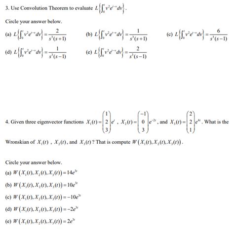 solved 3 use convolution theorem to evaluate 2 {s vel dv}