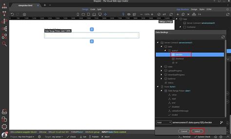 Wappler Documentation Using Date Range Picker With Dynamic Values