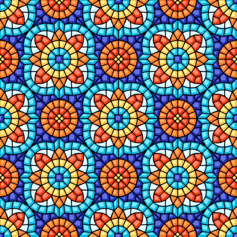 Ancient Mosaic Ceramic Tile Pattern Background Wallpaper Medley Ethnic Background Image And