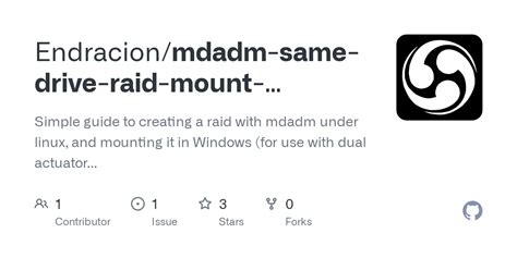 github endracion mdadm same drive raid mount windows simple guide to