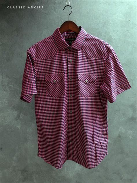 CA 香蕉共和國 BANANA REPUBLIC 格紋 純棉 短袖襯衫 M號 一元起標無底價U Yahoo拍賣