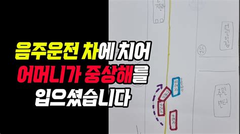 19630회 중앙선 침범한 음주 운전 차량에 오토바이 타고 가시던 어머니가 사고를 당해 중상해를 입은 사고 Youtube