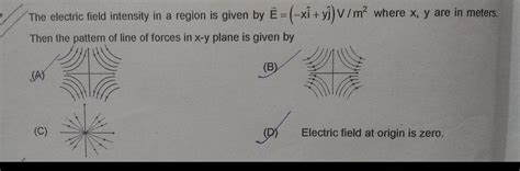 [answered] The Electric Field Intensity In A Region Is Given By E Xi Yi