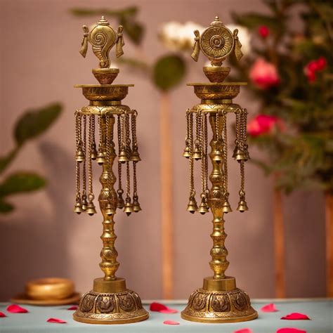 Buy This Brass Sankha Chakra Diya Set For Balaji Idol Height 30 Inches Devsabha