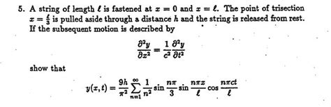 solved a string of length l is fastened at x 0 and x l