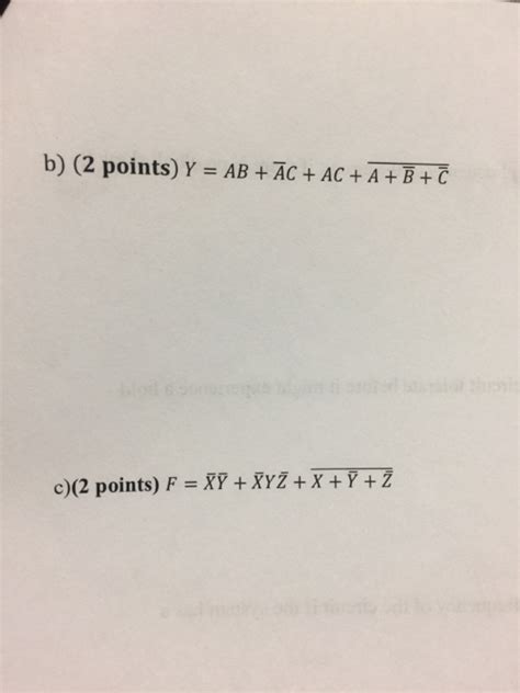 Solved 1 Simplify Each Of The Following Boolean Equations