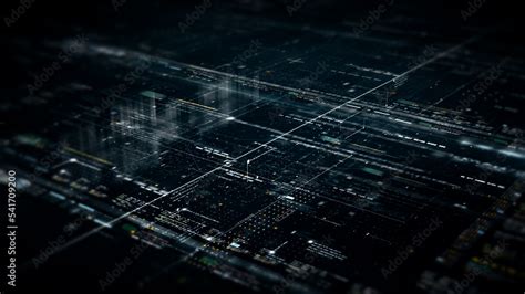 Futuristic Abstract De Focus Flowing Data Matrix Meta Metaverse