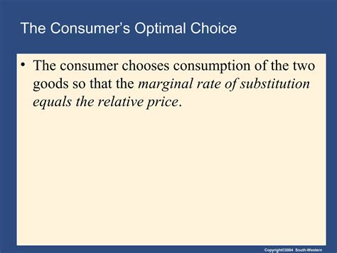 The Theory Of Consumer Choice Ppt