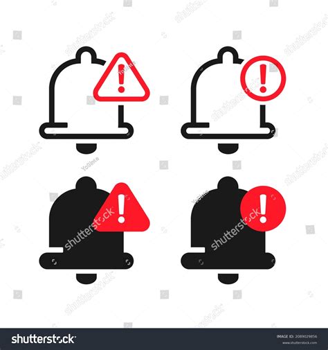 Notification Bell Error Warning Sign Illustration Stock Vector Royalty