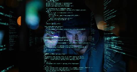 Image Of Digital Interface With Data Processing Over Hacker In Hood
