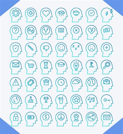 Premium Vector Vector Human Mind Line Icon Set