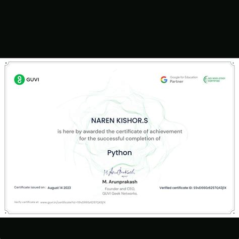 Naren Kishor On Linkedin Programming Coding Python Pythonprogramming Guvi