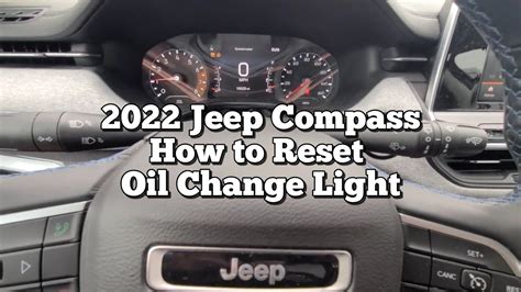 How To Reset Oil Life Reminder 2022 Jeep Compass Youtube