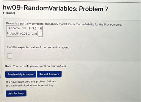 Solved Hw RandomVariables Problem Point Find The Chegg Com