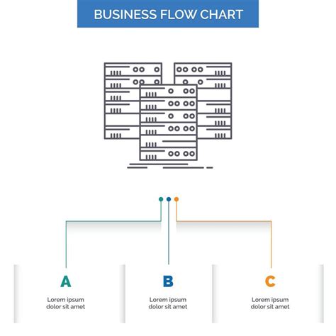 center centre data database server business flow chart design with