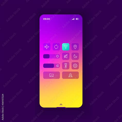 Smartphone Interface Vector Template Mobile Home Page With Violet
