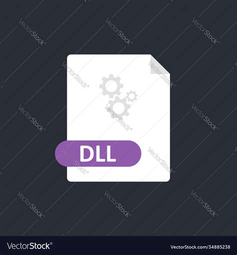 Dll File Icon Dynamic Link Library Format Vector Image