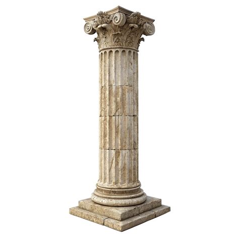Ancient Greek Ionic Order Column Architectural Element On Square Base 59048588 Png