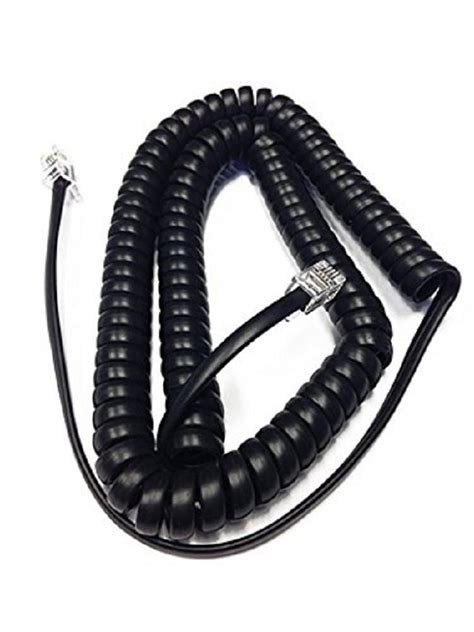 The Voip Lounge Replacement 12 Foot Black Handset Cord For Polycom Vvx Series Ip Phone 101 150