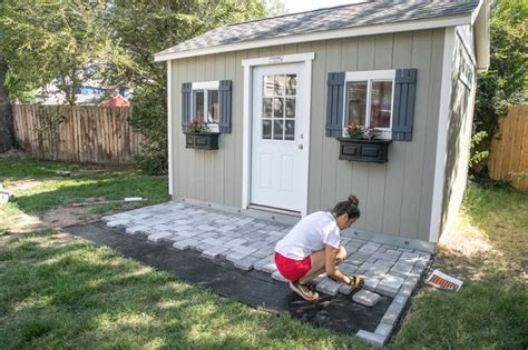 Diy Workshop Paver Patio Tuff Shed Shed Patio Ideas Shed