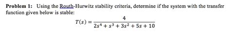 Solved Text Process Control Problem 1 Using The Routh Hurwitz